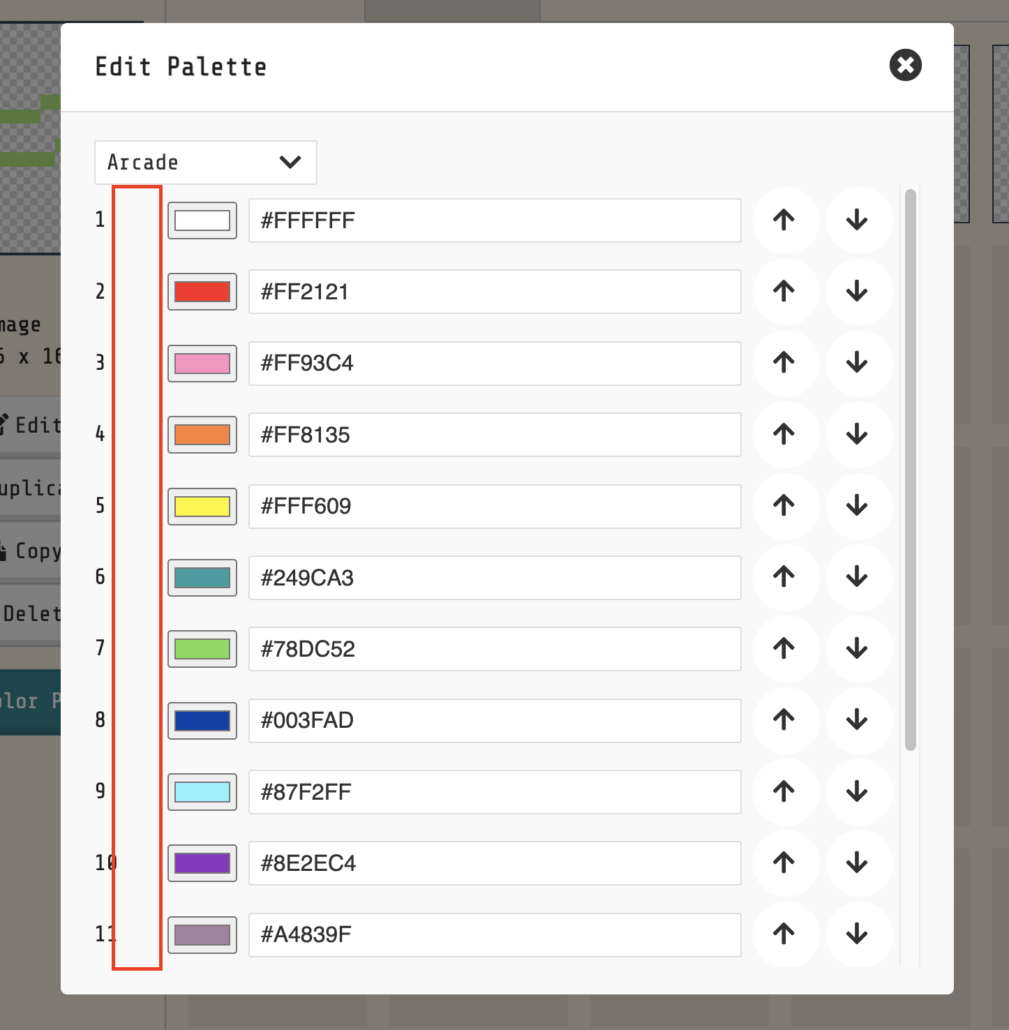 Color palette; number and color spacing in dialogue · Issue #9263 · microsoft/pxt · GitHub