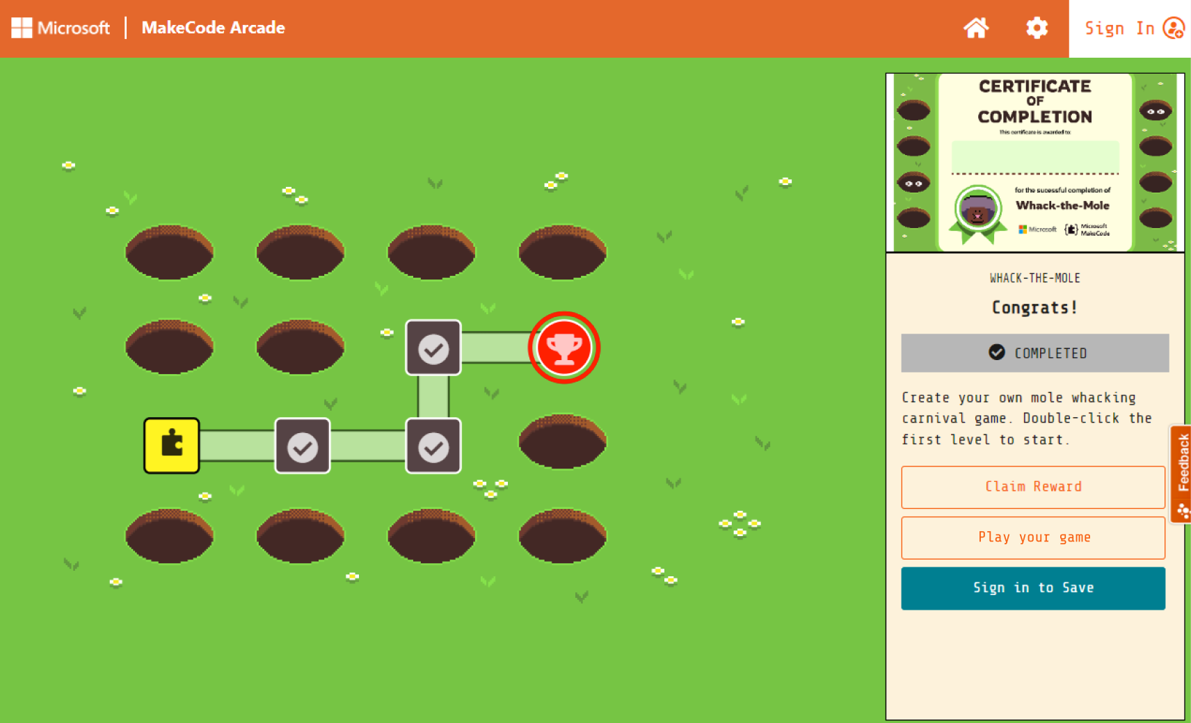 Students not able to play their game after completing Skillmap · Issue #5346 · microsoft/pxt ...