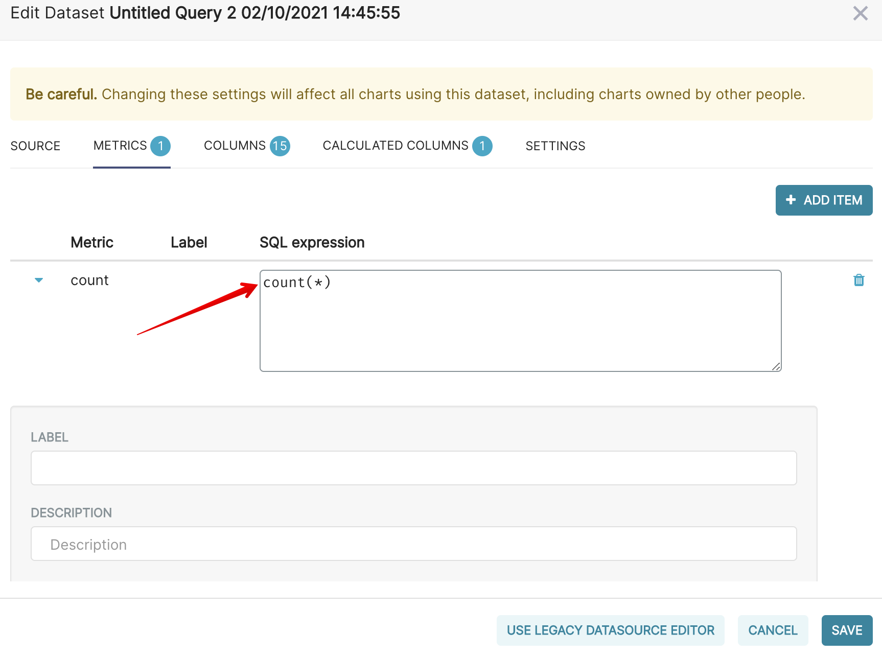 Cant Edit Sql Expression Of Metriccalculated Columns In Datasets · Issue 13065 · Apache 7315