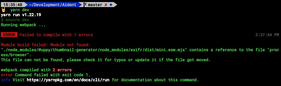 Exifr contains a reference to the file "process/browser" · Issue #4304 · transloadit/uppy · GitHub