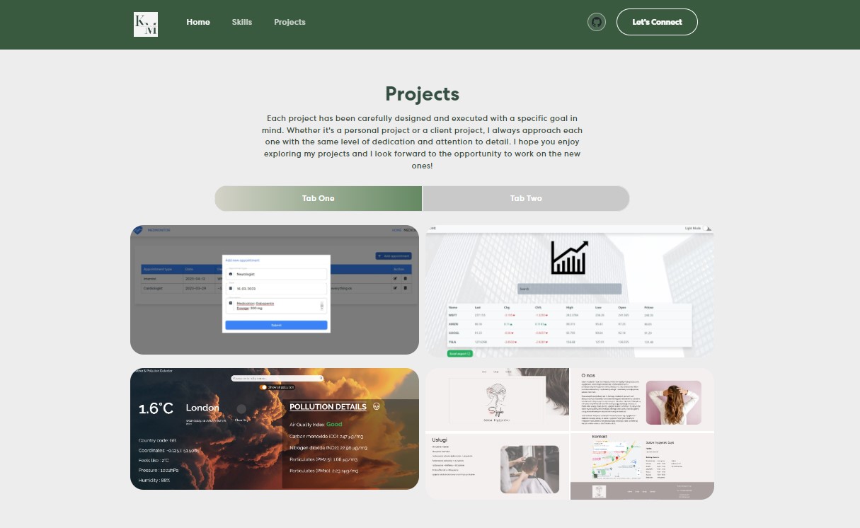GitHub - karolinamarszal/myPortfolio: Personal portfolio website, made using React.js & Bootstrap