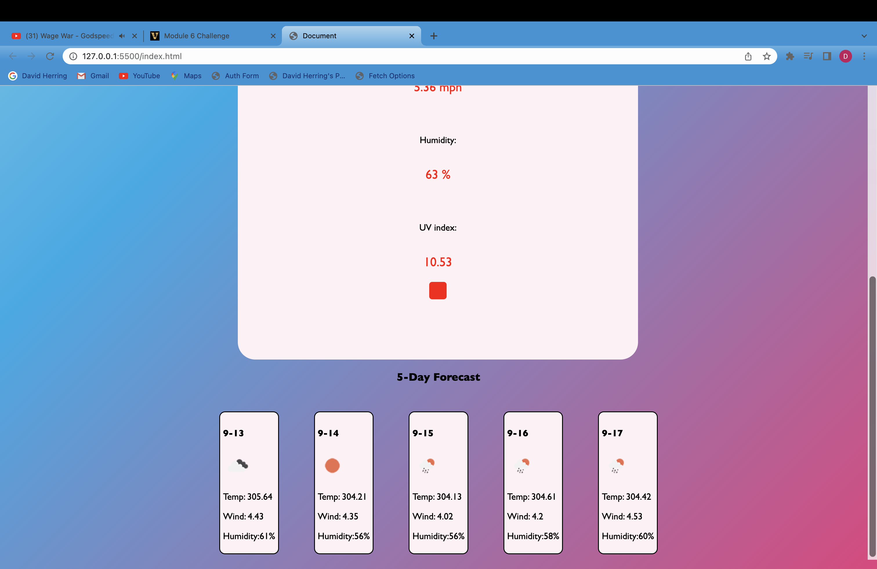 GitHub - davidherring1998/Weather-Dashboard