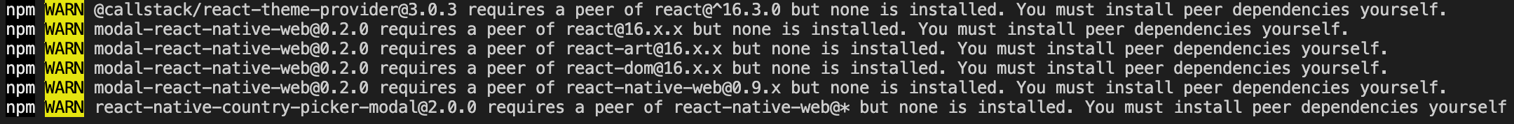 Peer dependency warning · Issue #275 · xcarpentier/react-native-country-picker-modal · GitHub