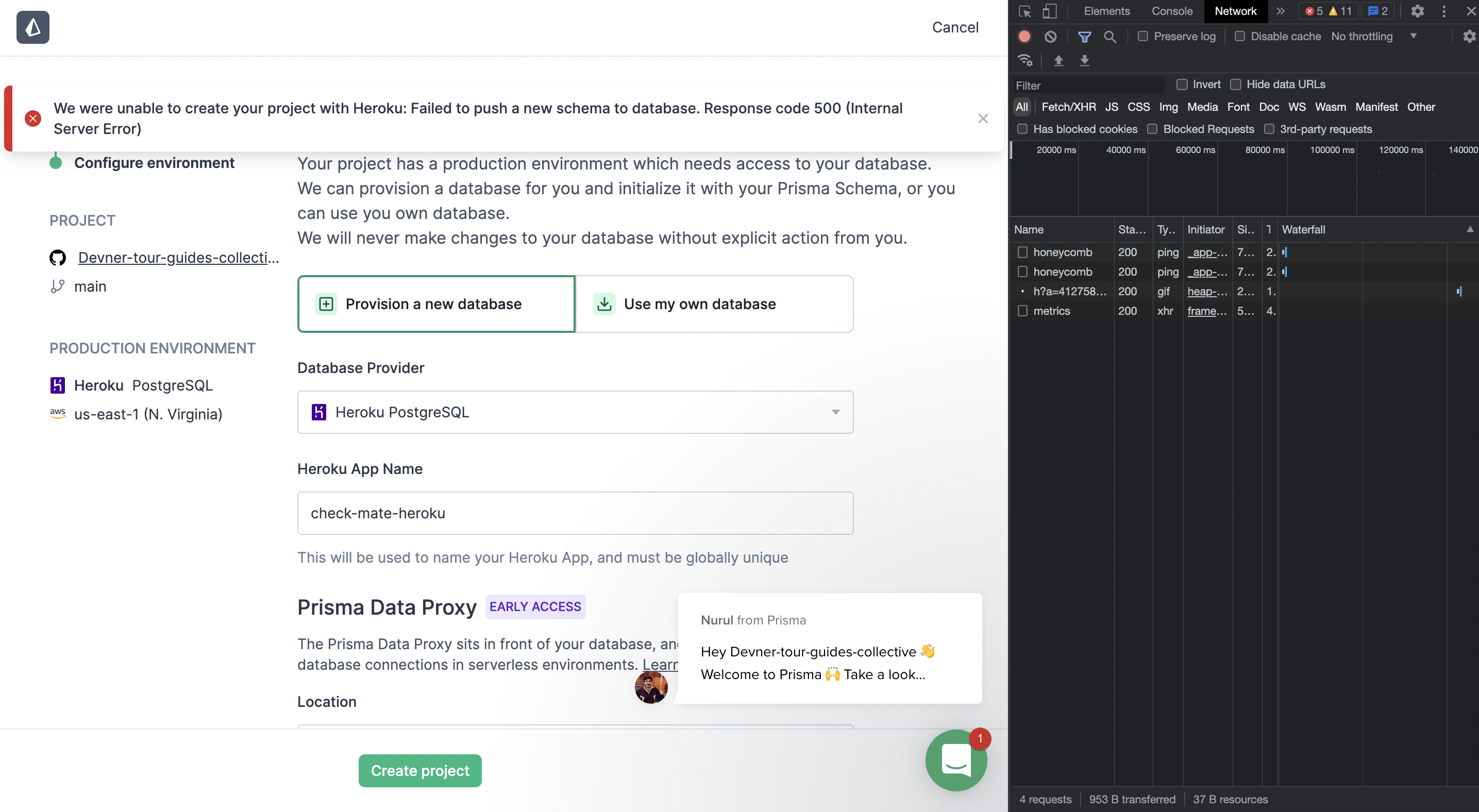 Critical Bug Cannot Create A New Prisma Database · Issue 13511
