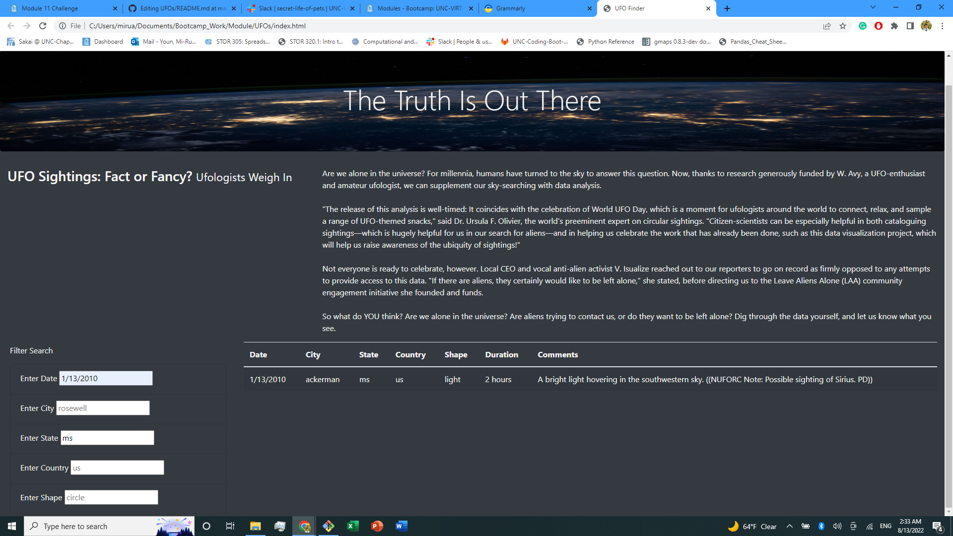 GitHub - miruyoun/UFOs