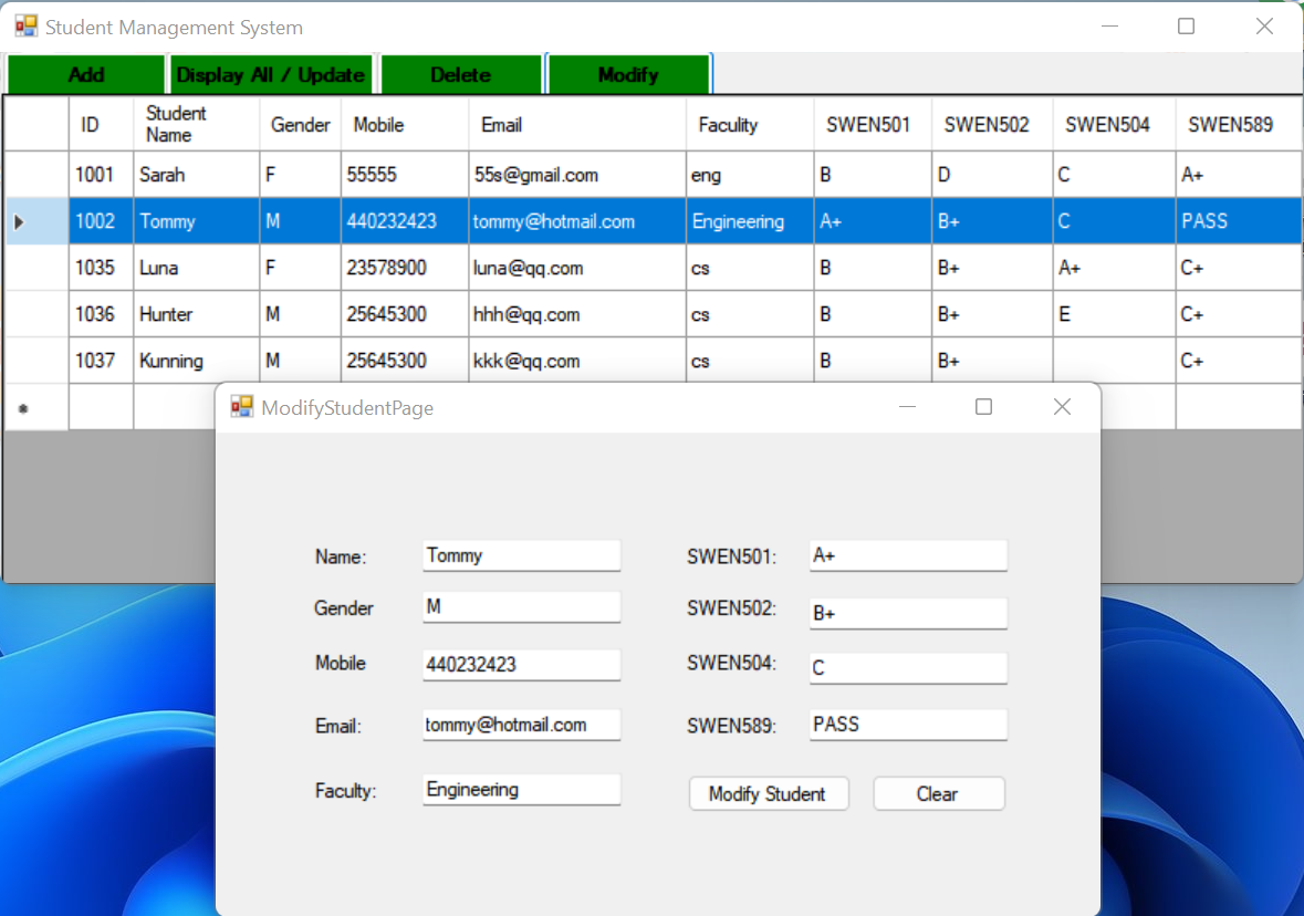 GitHub - bizhaozhao/student_management_system_Csharp: Student management system developing in C#
