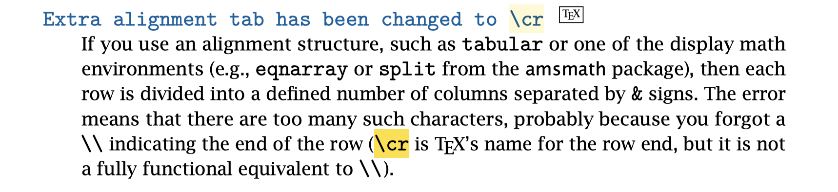 Better error messages for tabular · Issue #961 · latex3/latex2e · GitHub