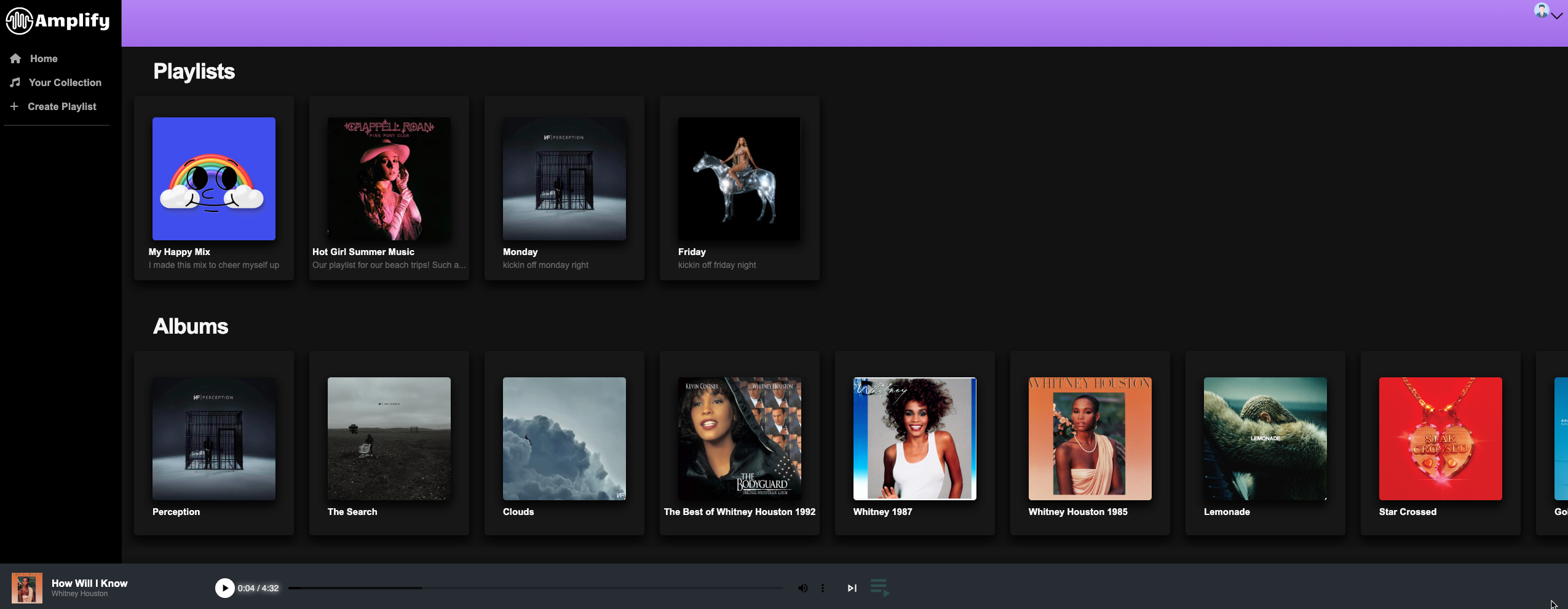 GitHub - ddb048/Spotify-API-clone: This is a clone of Spotify going by the pseudonym Amplify