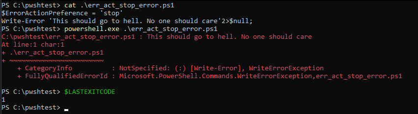 Powershell Task Fails When Writing To Error Stream Even Though Error Stream Is Redirected