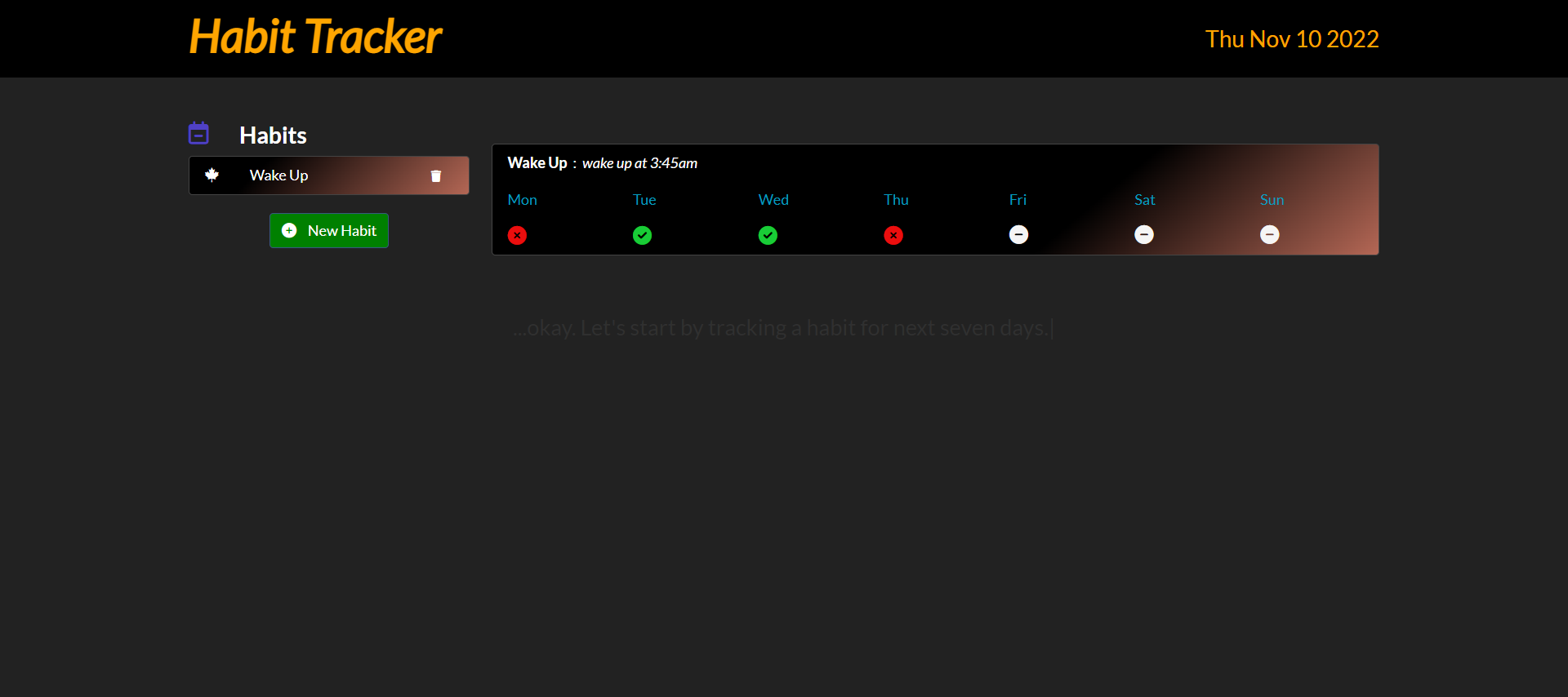 GitHub - sadaab2784/Habit_Tracker_React: React app to start tracking ... GitHub - sadaab2784/Habit_Tracker_React: React app to start tracking ...