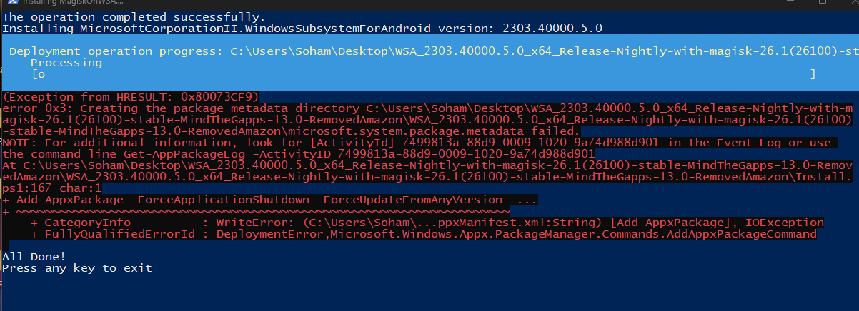 Error when installing WSA on windows 11 · LSPosed MagiskOnWSALocal · Discussion #542 · GitHub