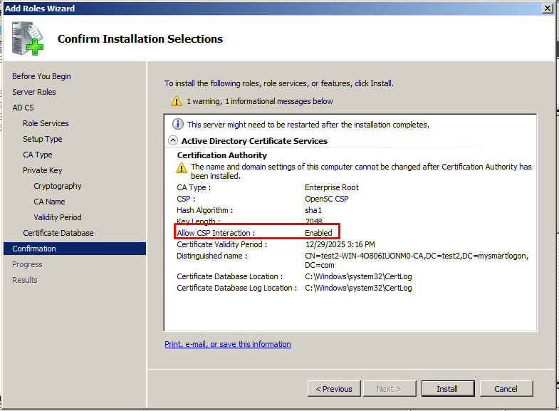 Unable To Use Opensc For Root Certificate In Adcs Certificate Services Aka The Pki · Issue