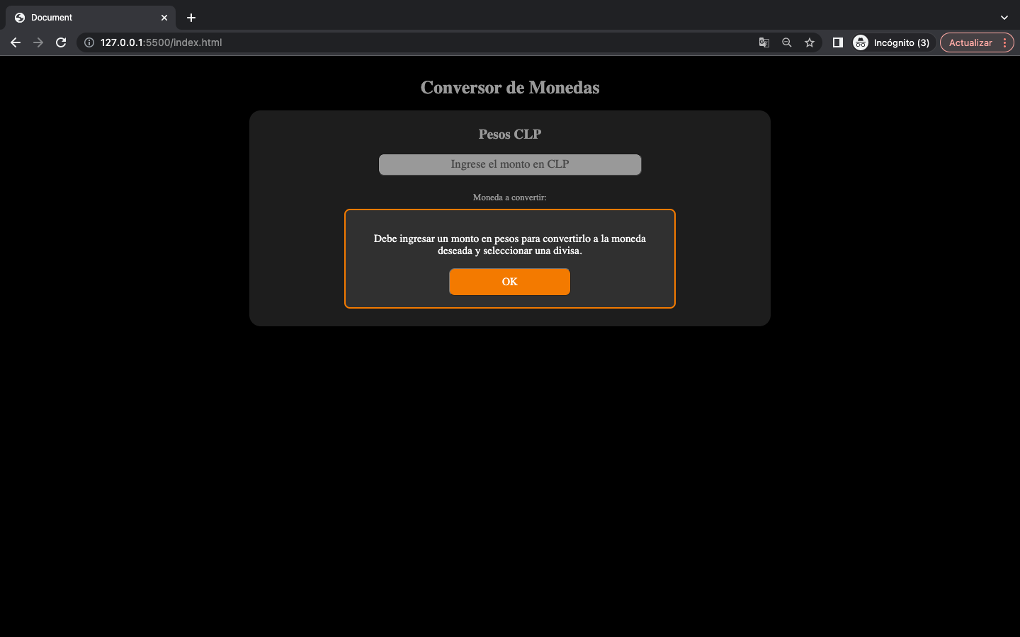 GitHub - kvel83/conversormonedas: Conversor de monedas usando API de miindicador.cl y mostrando ...