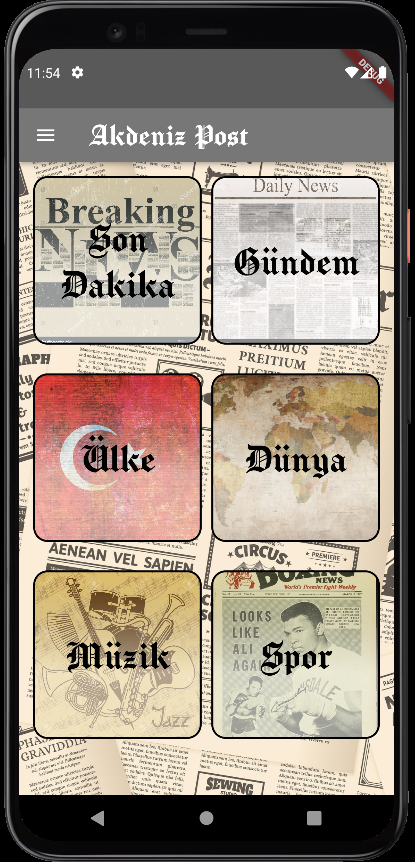 GitHub - muhamm3dyilmaz/flutter-akdeniz-post: It's a vintage theme news app. There is no API or ...