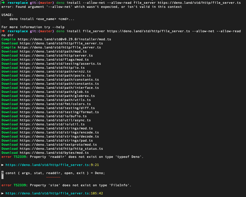 Example borken · Issue #292 · denoland/dotland · GitHub