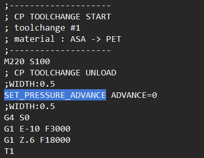 Toolchanger extraneous gcode SET_PRESSURE_ADVANCE ADVANCE=0 which can't be disabled · Issue ...