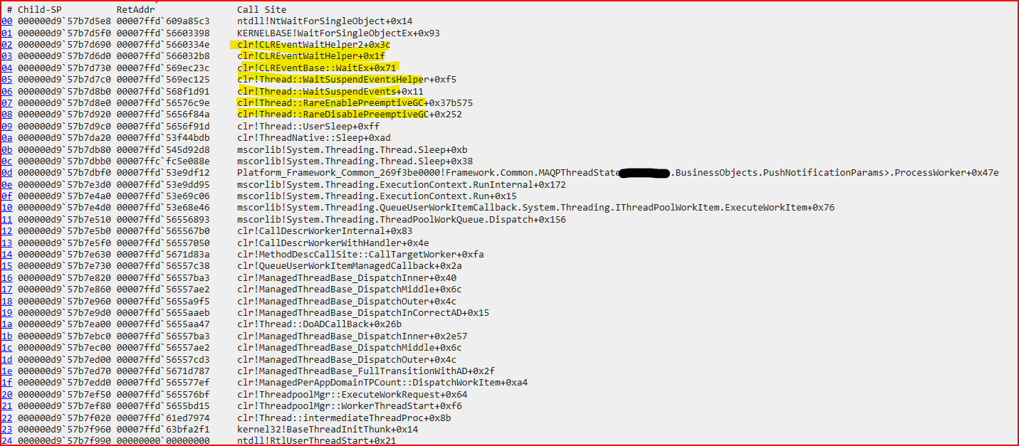 Threads accumulating in Suspended state and issue with CLR Critical ...