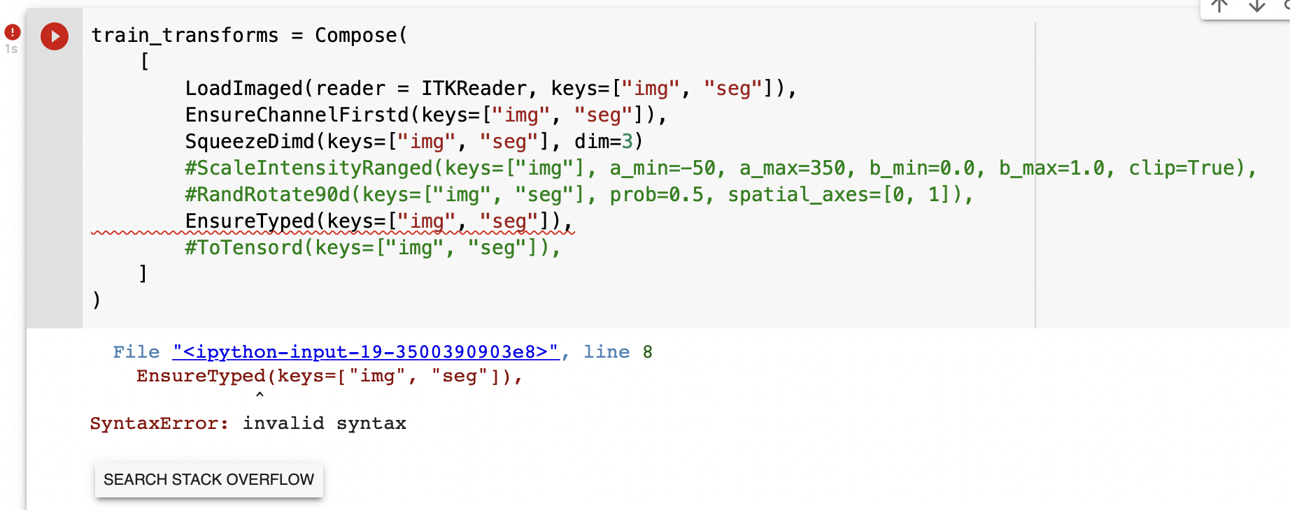 Invalid Syntax Appearing · Issue #4682 · Project-MONAI/MONAI · GitHub