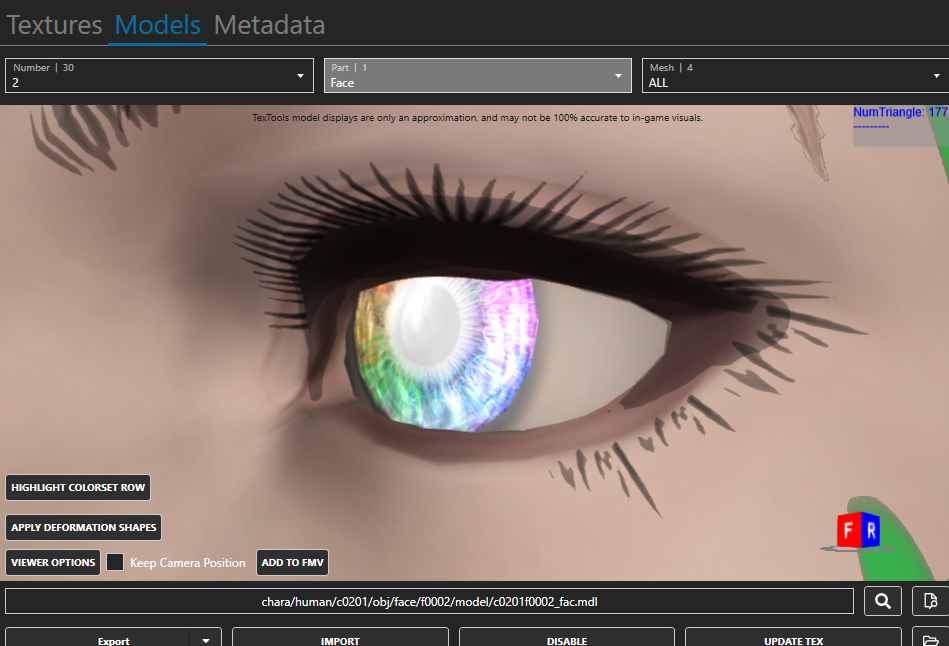 Crashes FFXIV when changing preset to diffuse specular · Issue #181 · TexTools/FFXIV_TexTools_UI ...