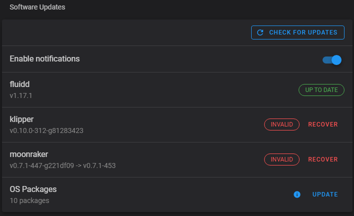 Klipper and moonraker invalid, unable to recover! · Issue #697 · fluidd-core/fluidd · GitHub