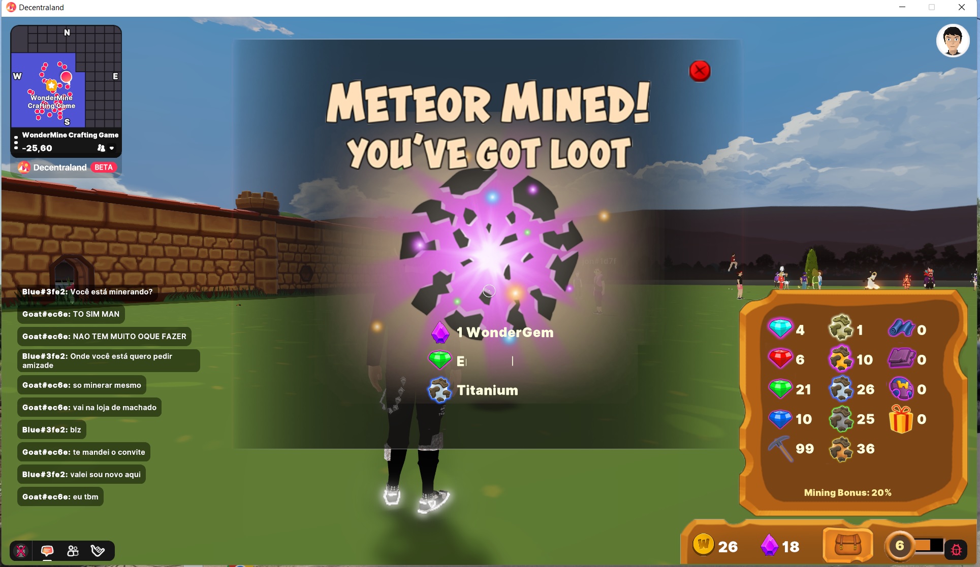 WonderMine Meteor Mining · Issue #2520 · decentraland/unity-renderer · GitHub