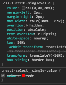 Unable to set the text color of the selected value using classNamePrefix · Issue #4057 ...