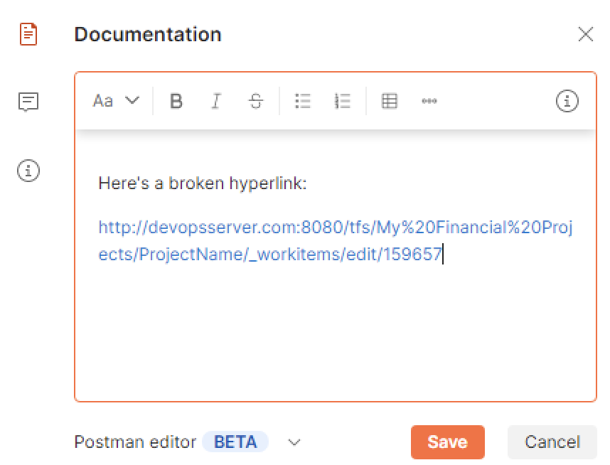 Collection Documentation - Broken Hyperlink Support for Spaces · Issue #10482 · postmanlabs ...