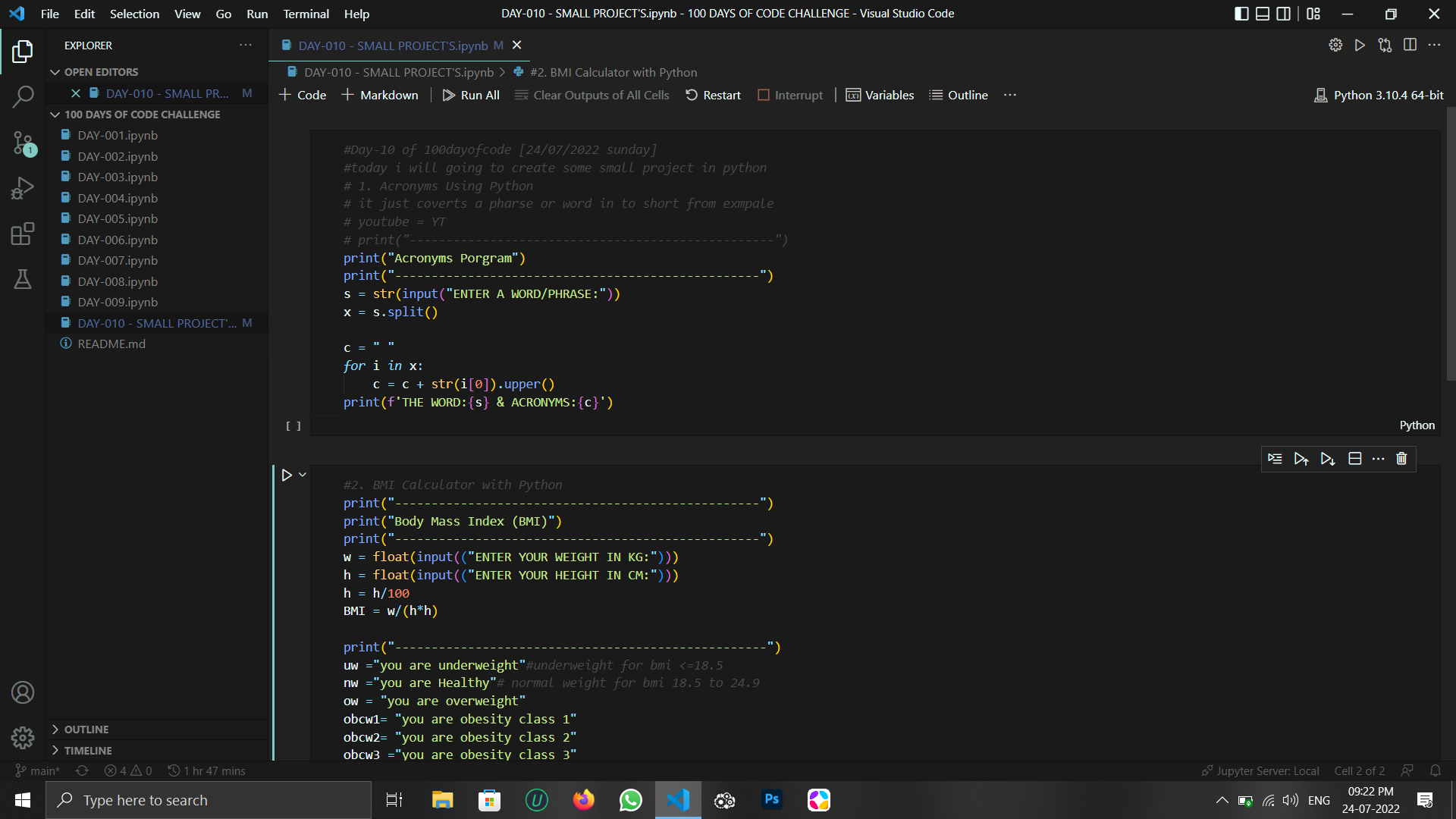 GitHub - Ayusht777/100-DAYS-OF-CODE-CHALLENGE