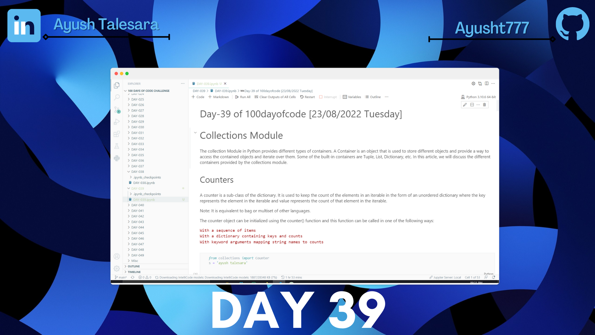 GitHub - Ayusht777/100-DAYS-OF-CODE-CHALLENGE