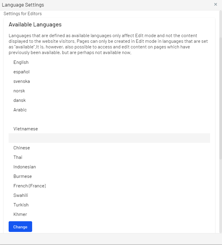 Language Settings Sort Languages In List In Edit Mode · Issue 38 · Episerver Netcore Preview