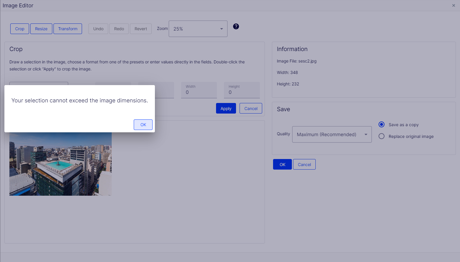 Image Editor - crop / resize does not work if you zoom in · Issue #124 · episerver/netcore ...