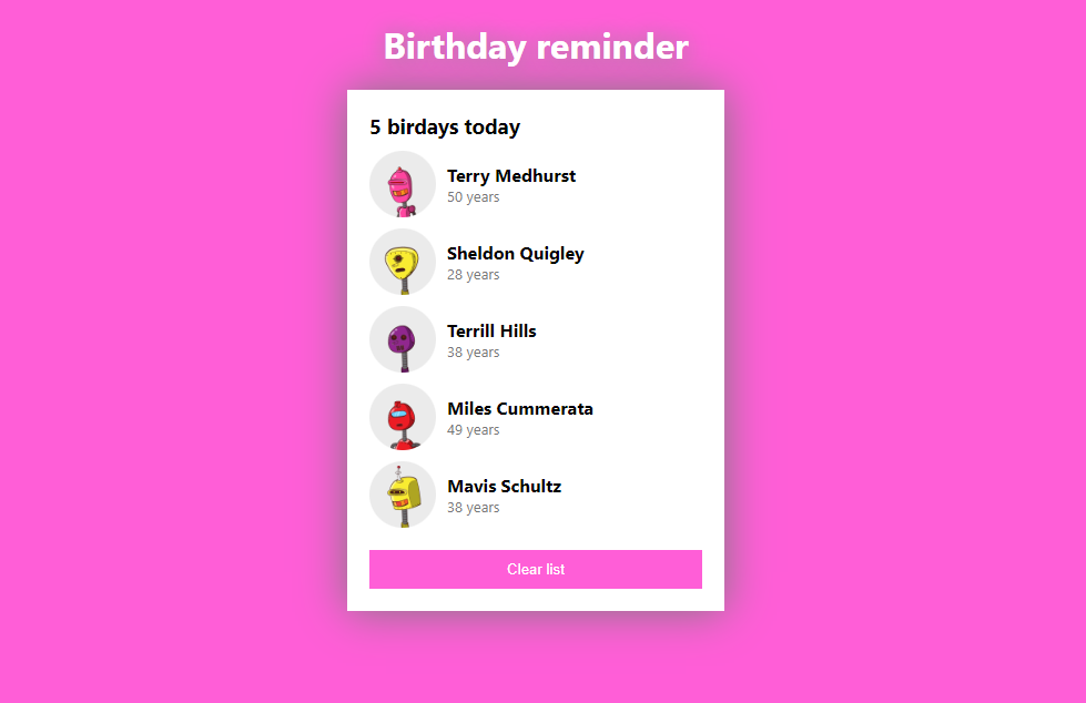 GitHub - georgi-react-dev/birthday-reminder-app: Simple app with fake ...