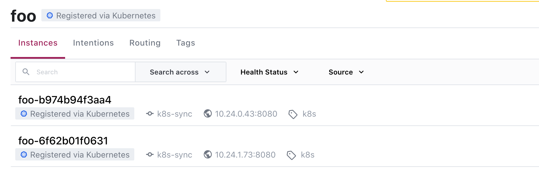 two service sync to k8s, but only one show · Issue #414 · hashicorp/consul-k8s · GitHub