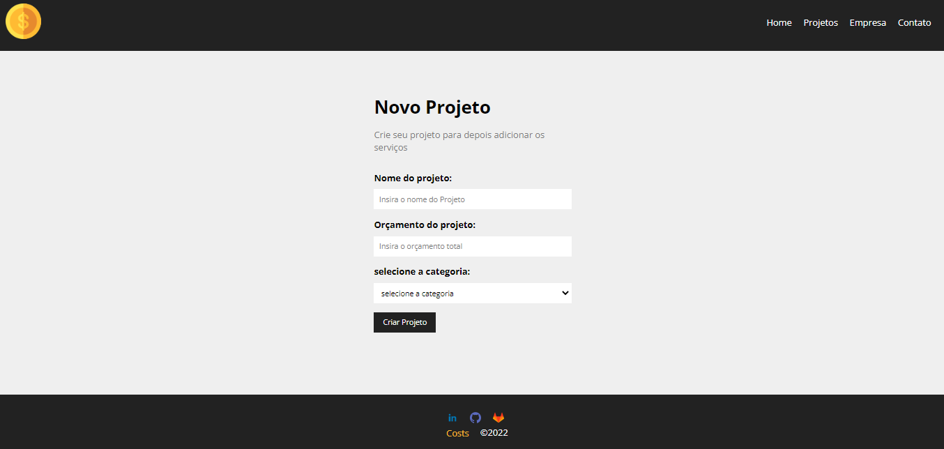 GitHub - emersonjesuz/Projeto-Cost