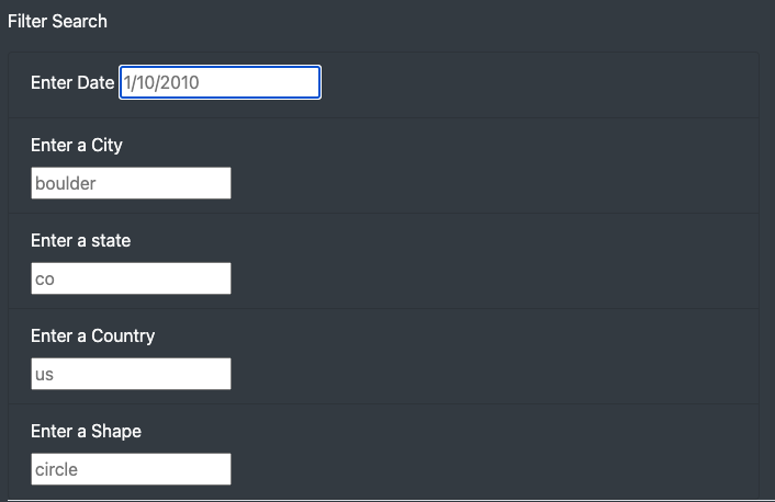 GitHub - MichaelOkoro24/UFOs: Using Javascript a table was made that displayed UFO data with ...
