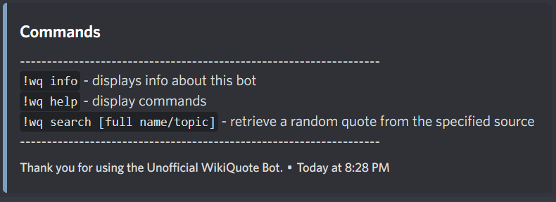 GitHub - katherine-wilson/wiki-quote-bot-discord: Bot for the Discord ...