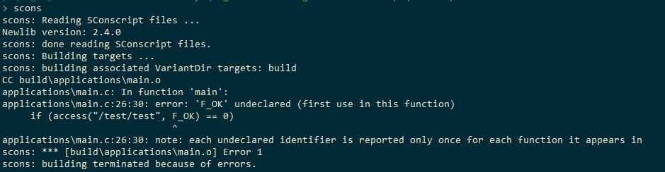 编译报错 F_OK找不到 · Issue #6777 · RT-Thread/rt-thread · GitHub