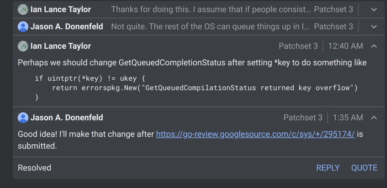 syscall & x/sys/windows: buffer overflow in GetQueuedCompletionStatus · Issue #44538 · golang/go ...