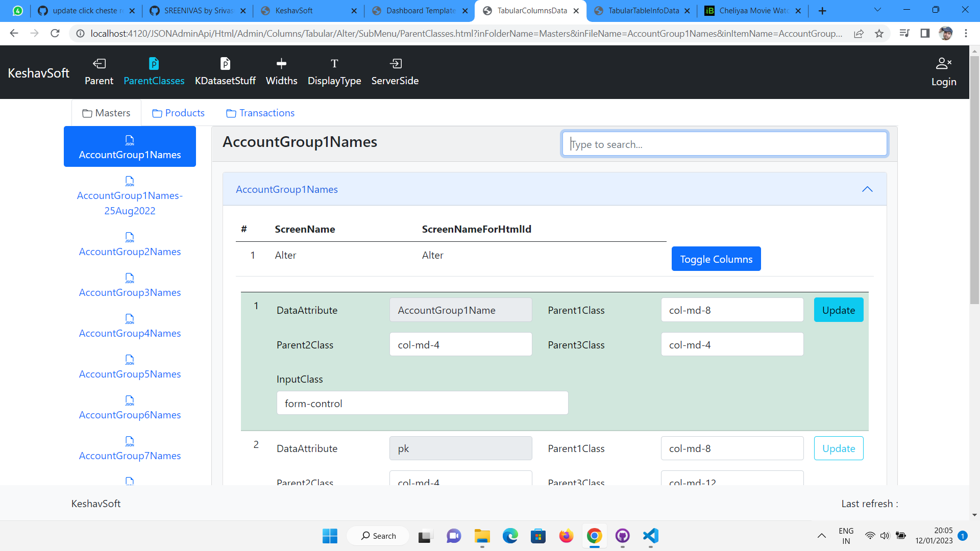 update click cheste refresh avi tirigi akkadaki ravatledu · Issue #44 · keshavsoft/AdminApi · GitHub