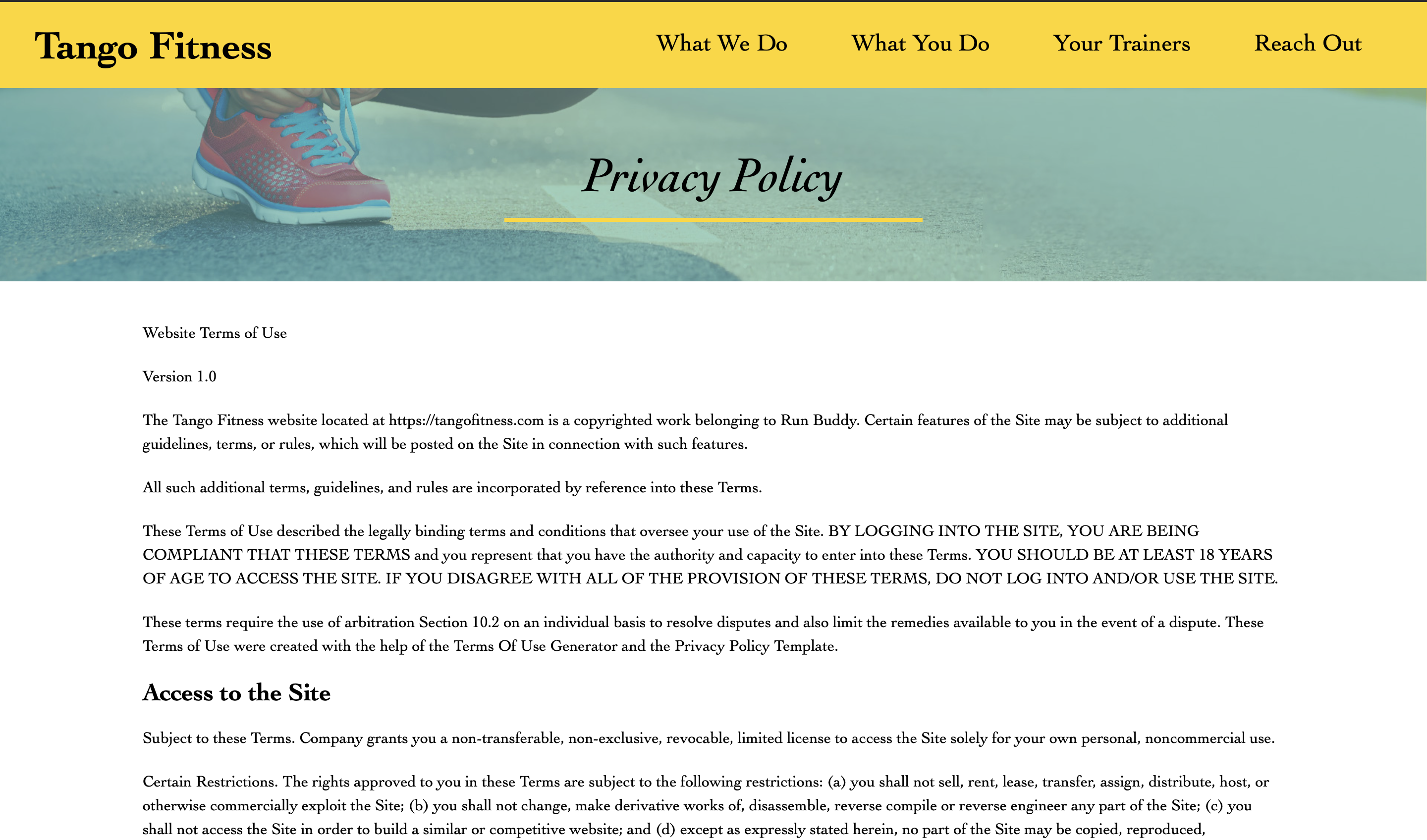 GitHub - HeadbandDandy/tango-fitness: This is a front-end application for a local run club.