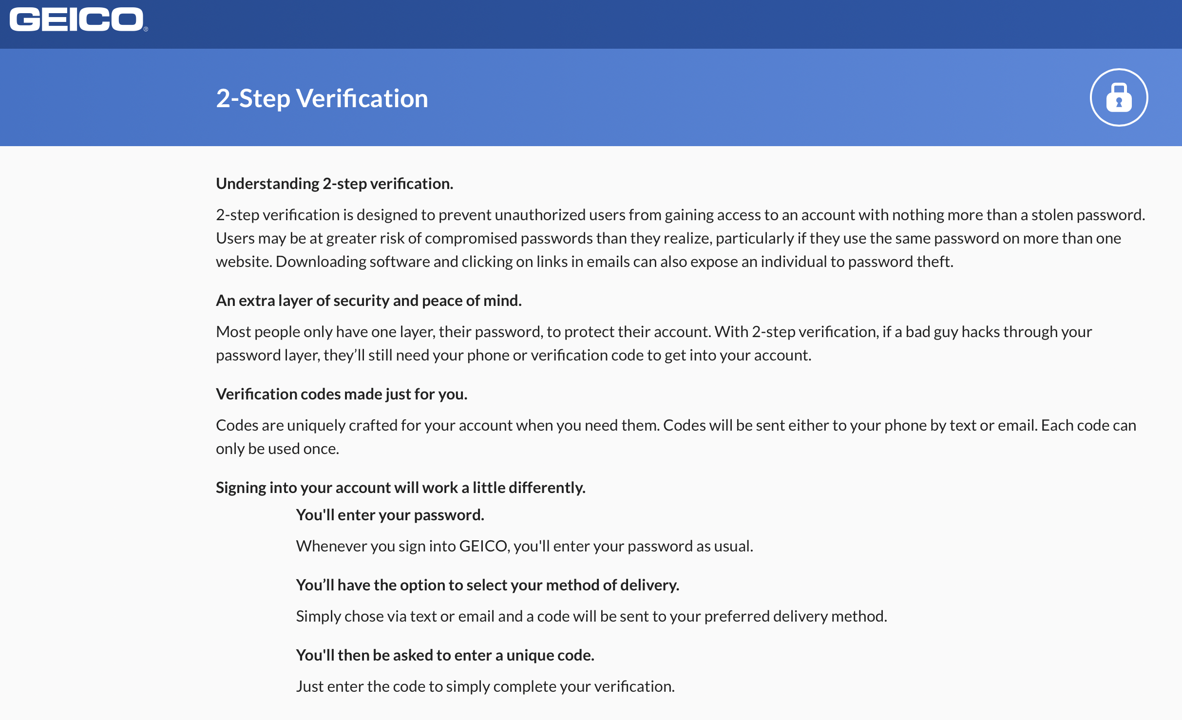 Update GEICO (SMS and Email Supported) · Issue #6748 · 2factorauth/twofactorauth · GitHub