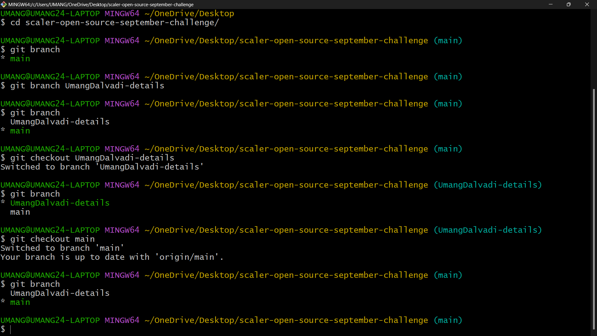 Challenge #1: Umang Dalvadi · Issue #405 · scaleracademy/scaler-open-source-september-challenge ...