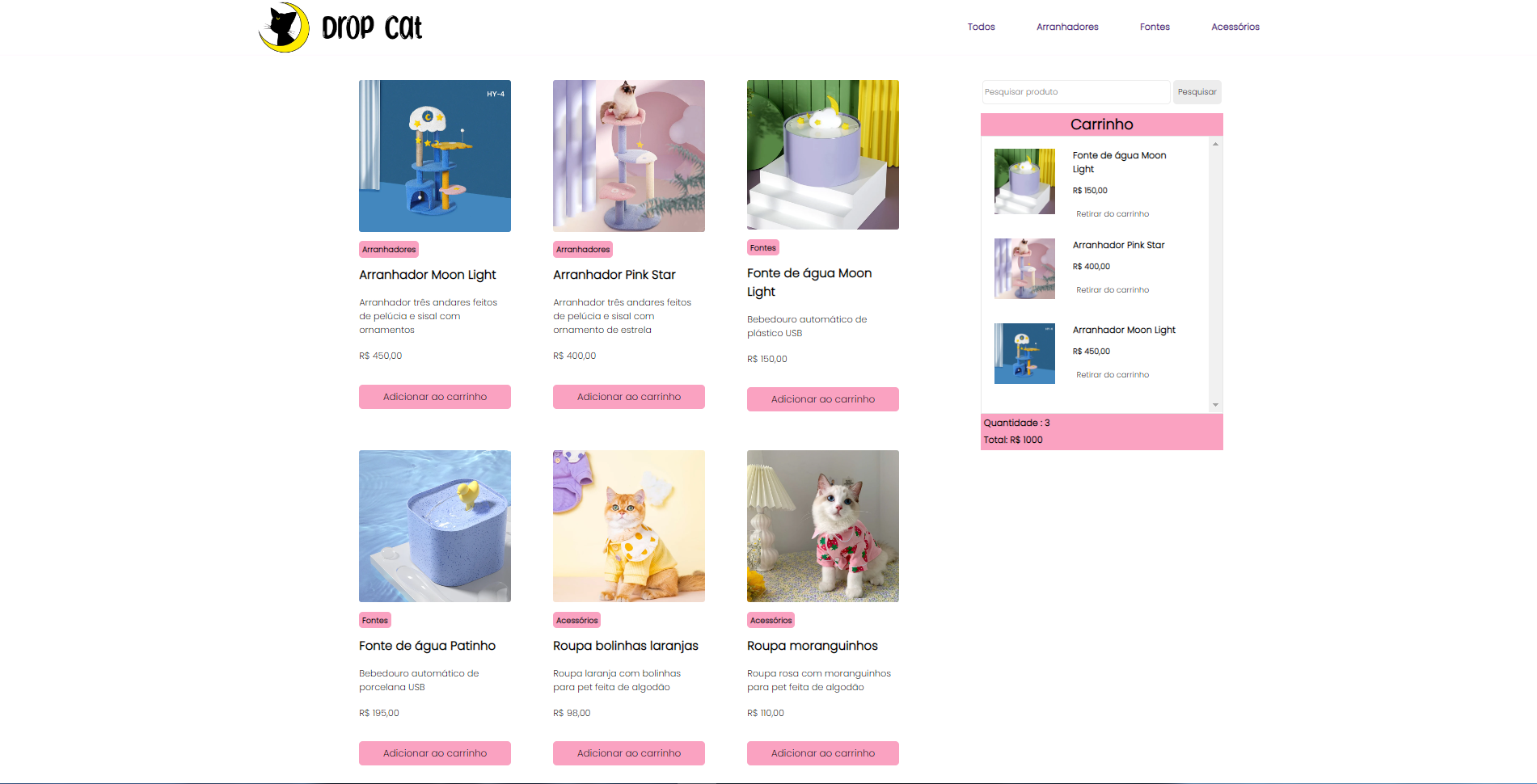 GitHub - victoriamilans/E-commerce-Drop-Cat