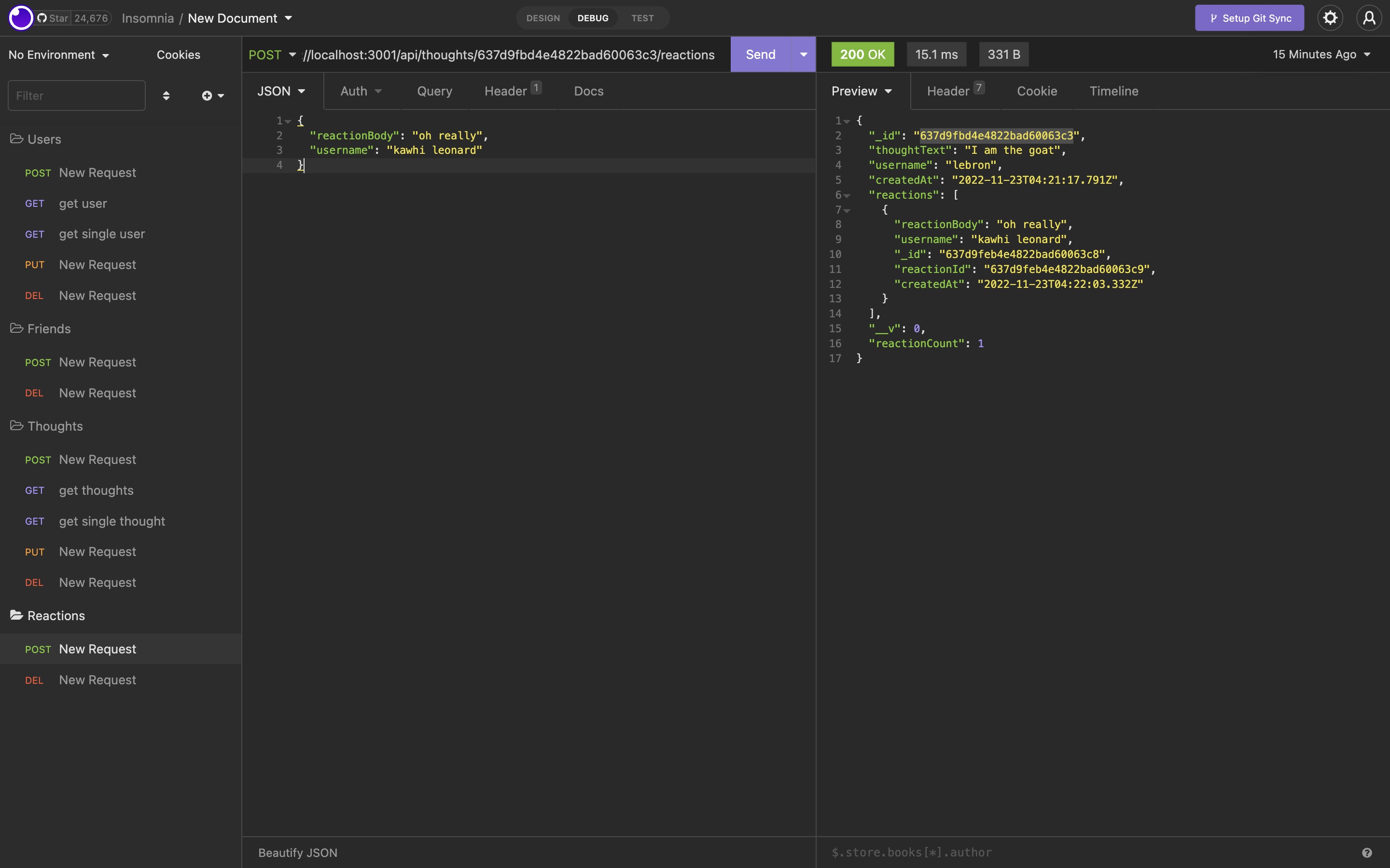 GitHub - saucymj/NoSQL-Social-Network-API