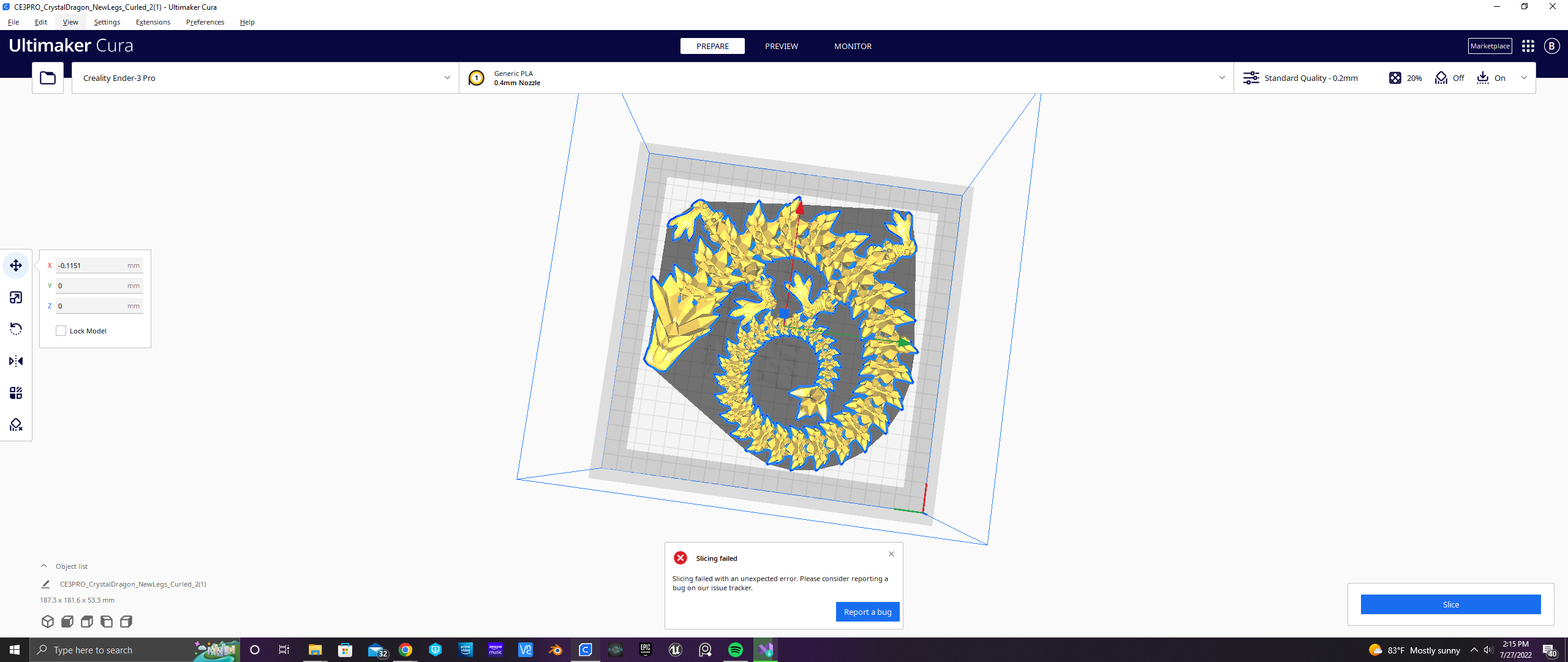 Cannot Slice Files in Cura 5 · Issue #12882 · Ultimaker/Cura · GitHub