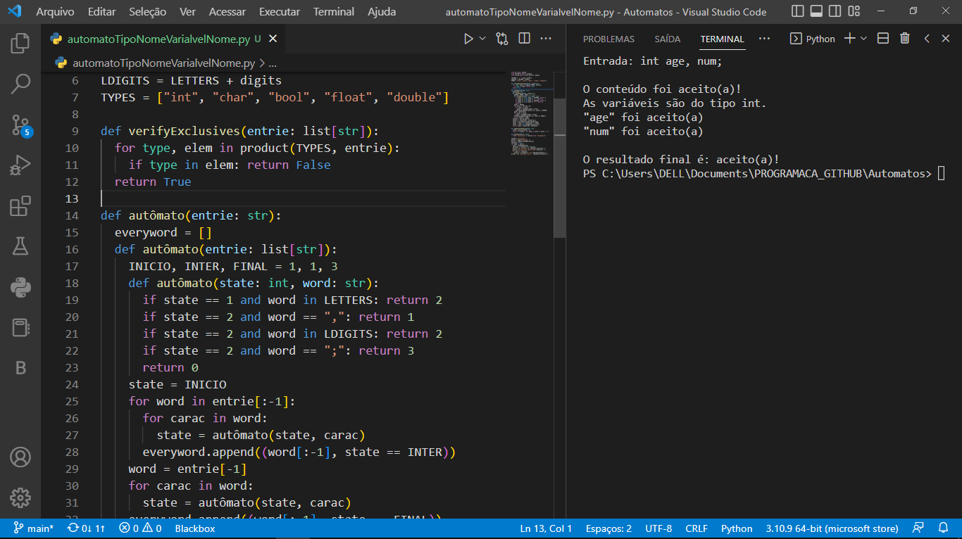 GitHub - keanusales/Automatos: Projeto Final da 3a avaliação de Autômatos