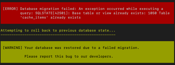 Database Migration Error · Issue #6489 · AzuraCast/AzuraCast · GitHub