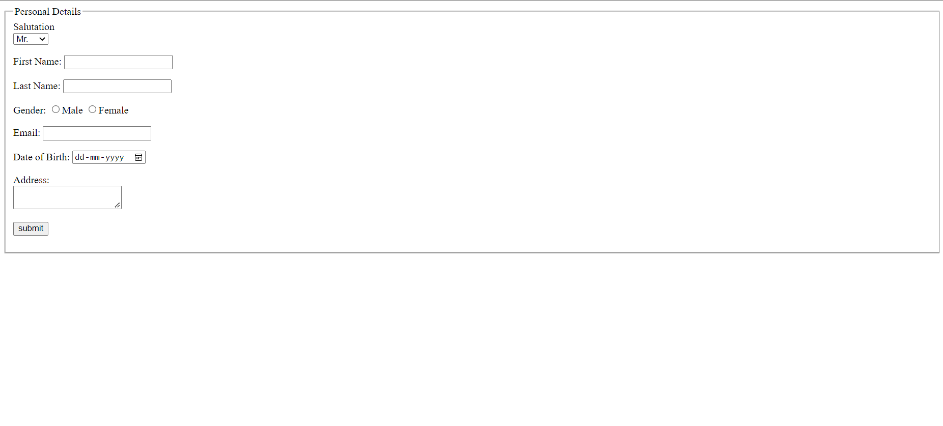 Task - HTML - Forms - Personal Information · akash-coded mern · Discussion #43 · GitHub