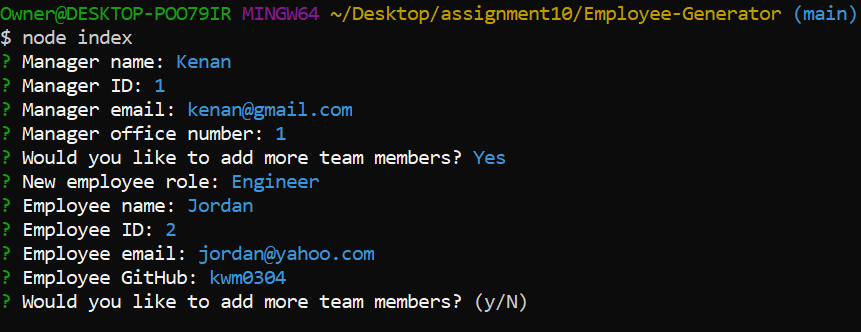 GitHub - kwm0304/Employee-Generator