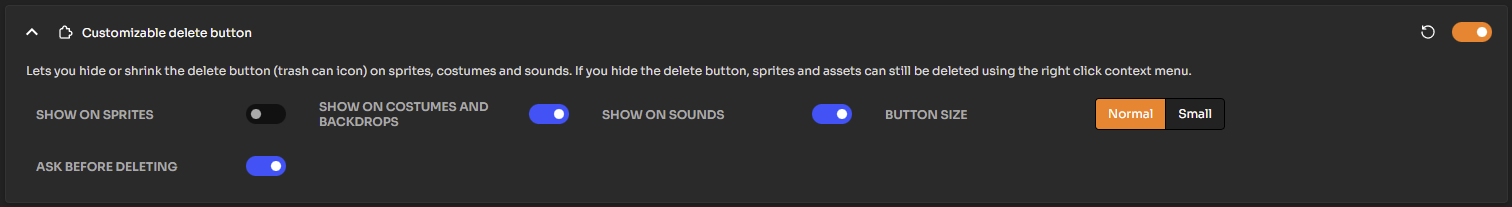 Customizable delete button addon · Issue #4690 · ScratchAddons/ScratchAddons · GitHub